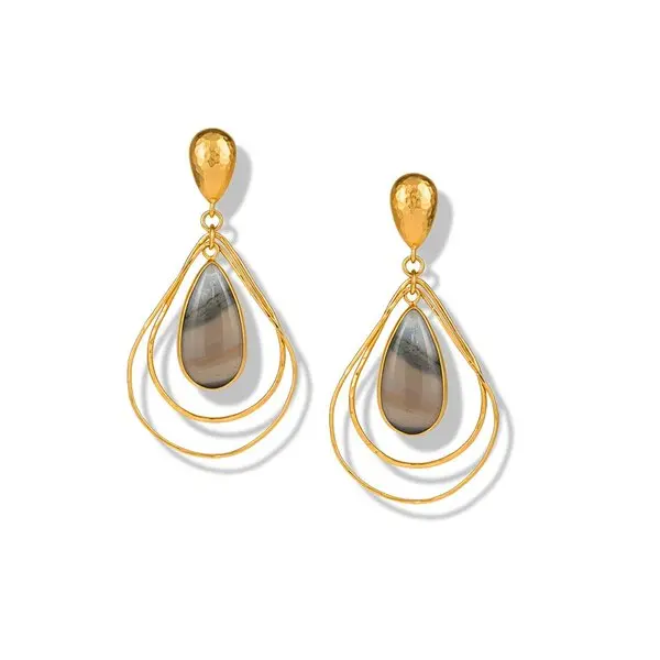 JAREDJAMIN Darlena Gold Agate Drop Earrings - Gold/blue