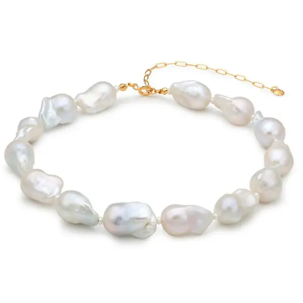 EVA REMENYI Baroque Pearl Choker - Gold