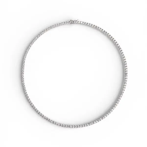 MISS CECILIA Tennis Chain Necklace - Silver