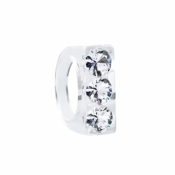 IOSTUDIO Three Stone Zirconia Resin Ring - Gold/silver