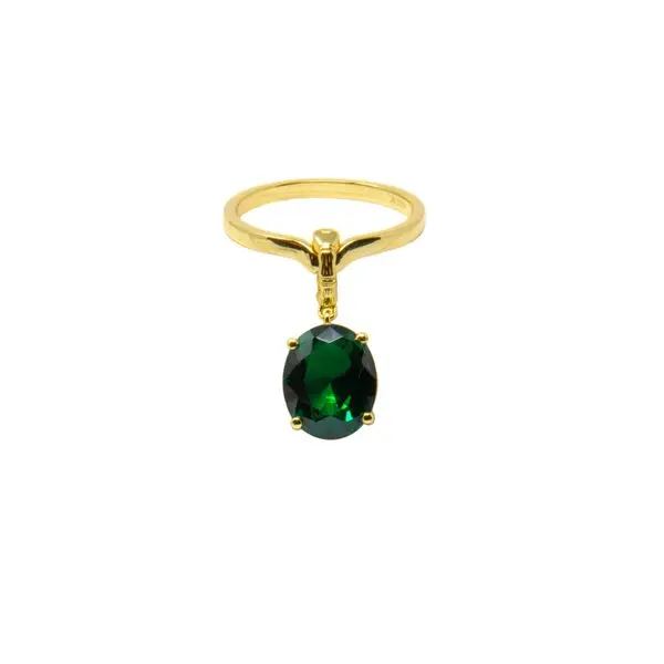 NASI SILVER Crystalis Dancer Ring - Green