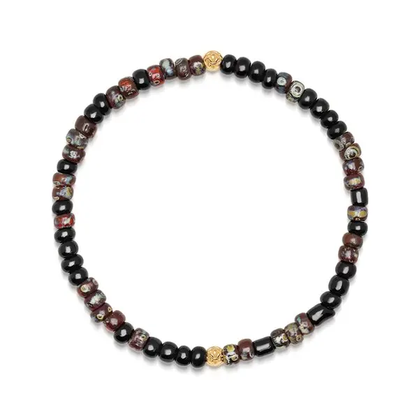 NIALAYA JEWELRY Beaded Bracelet - Black/gold