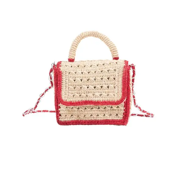 ZANATANY CONCEPTS Brouly Raffia Tote - Red