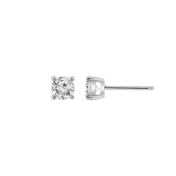 DIAMONBLISS Platinum Plated Sterling Silver Swarovski Zirconia Stud Earrings - White
