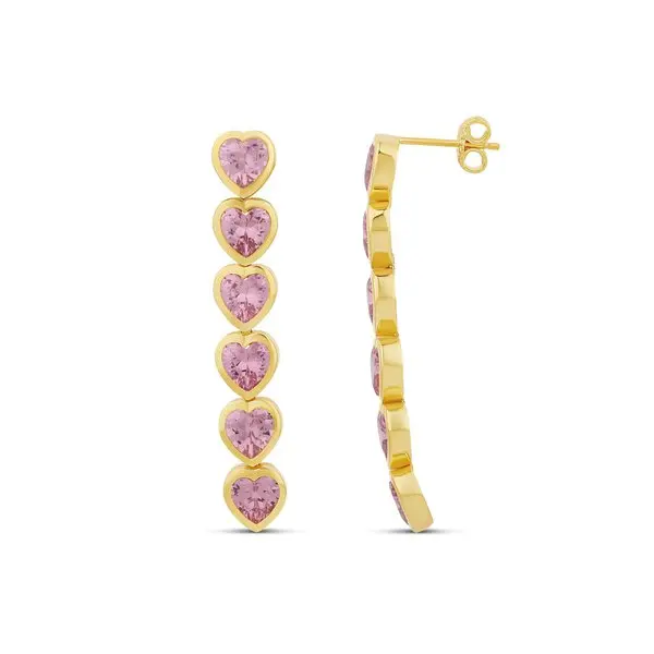 SHYMI Heart Drop Earrings - Gold/pink
