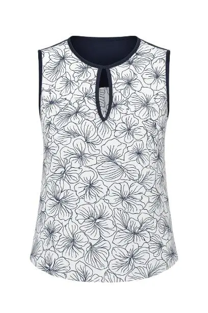 CONQUISTA Floral Keyhole Top