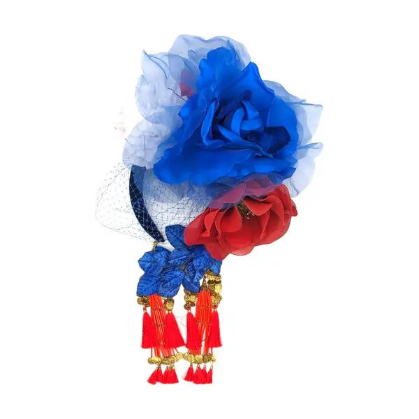 JULIA CLANCEY Bloom Dream Headband - Blue/white/red
