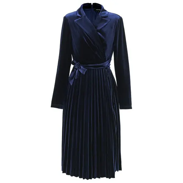 SMART AND JOY Velvet Wrap Midi Dress