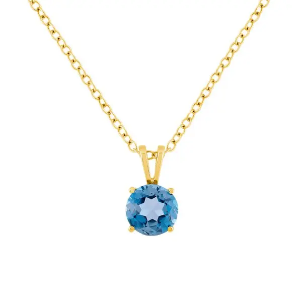 AVIR NEW YORK Yellow Gold Topaz Pendant Necklace - Blue