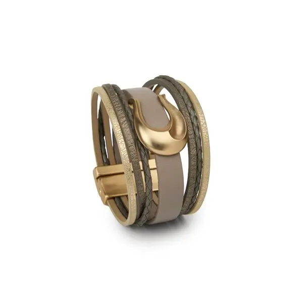 Saachi Horseshoe Charm Leather Bracelet