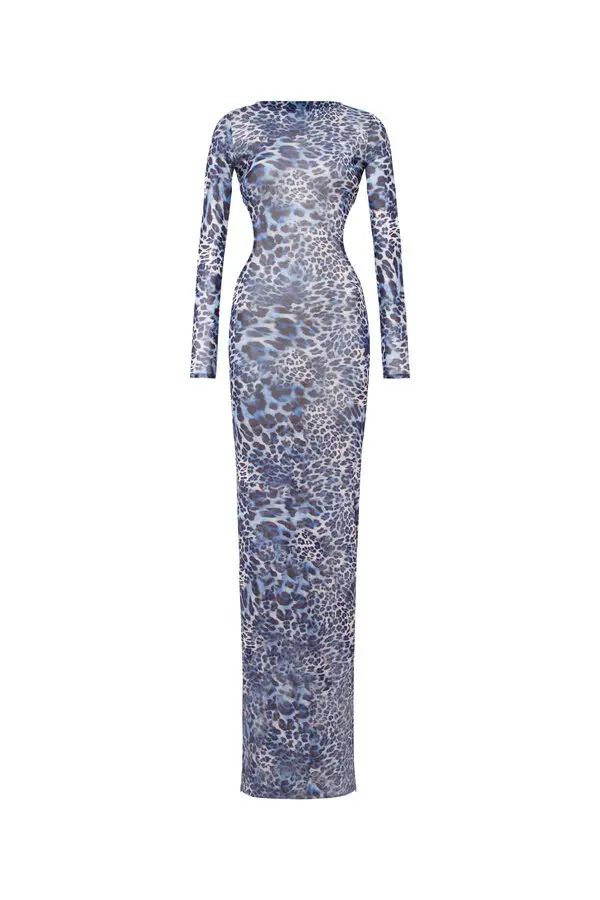 LUNA B Long Sleeve Maxi Dress - Blue