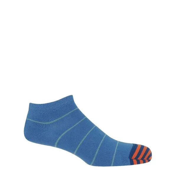 PEPER HAROW - MADE IN ENGLAND Thin Stripe Trainer Socks - Blue