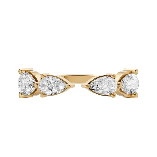 AYA FINE JEWELRY 1.06 Ctw Lab Diamond Toi Et Moi Open Band Ring In 18k Gold - Yellow