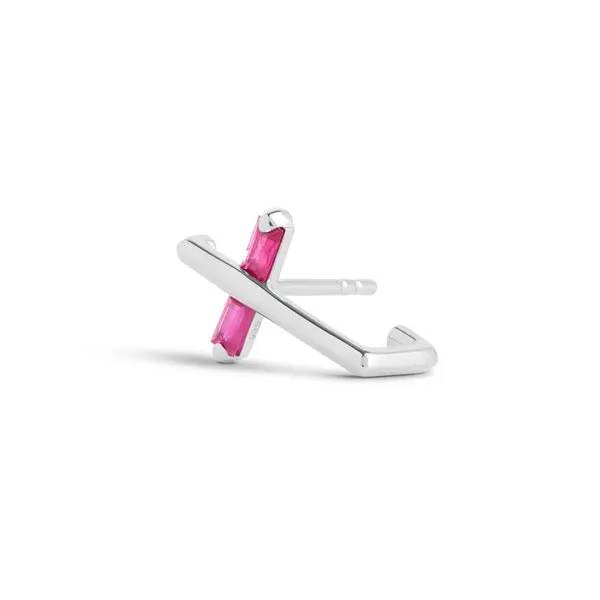 KASUN LONDON Angel Kiss Earring Ruby - Silver/red