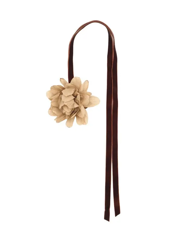 SITA NEVADO Hortensia Velvet Choker Necklace - Brown