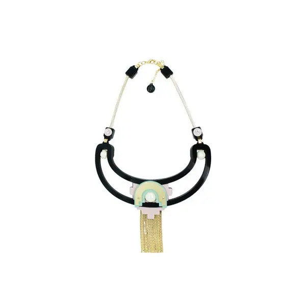 GISSA BICALHO Acrylic Necklace With Fringe - Black