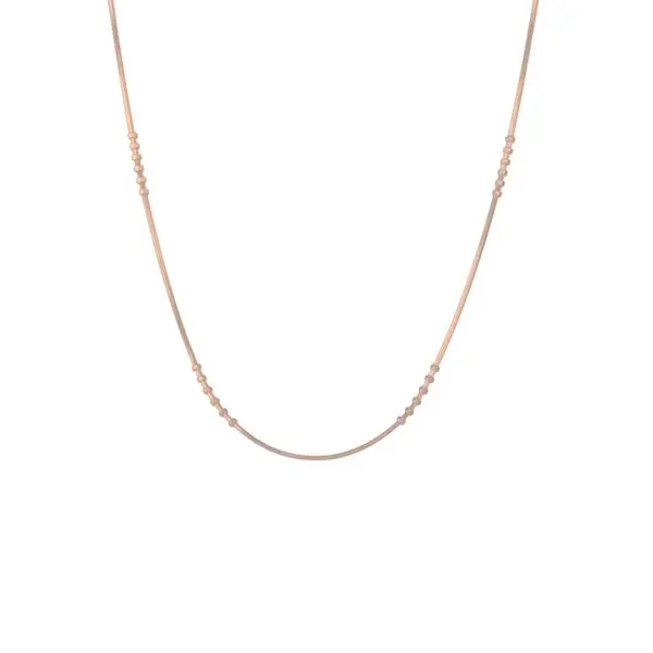 SPERO LONDON Six Beads Sterling Silver Necklace Chain - Rose Gold