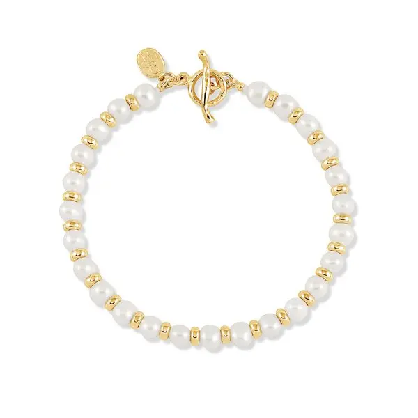 DOWER & HALL Timeless Pearl Halo Bracelet - White