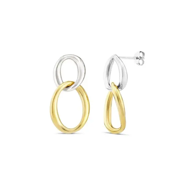 DINNY HALL Silver And Vermeil Wave Double Drop Earrings - Silver/gold/yellow