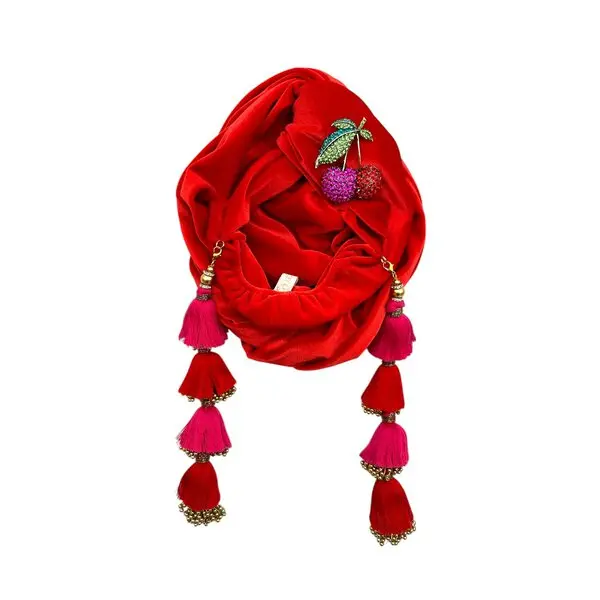 JULIA CLANCEY Ruby Cherries Dorado Turban - Red