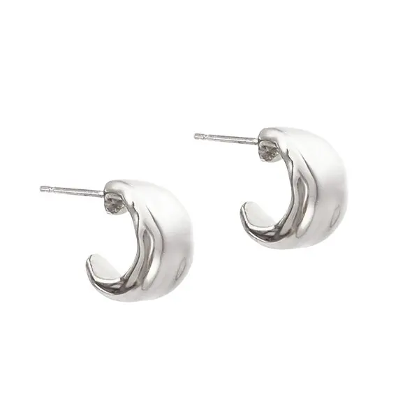 BIKO Wavi Huggie Earrings - Silver