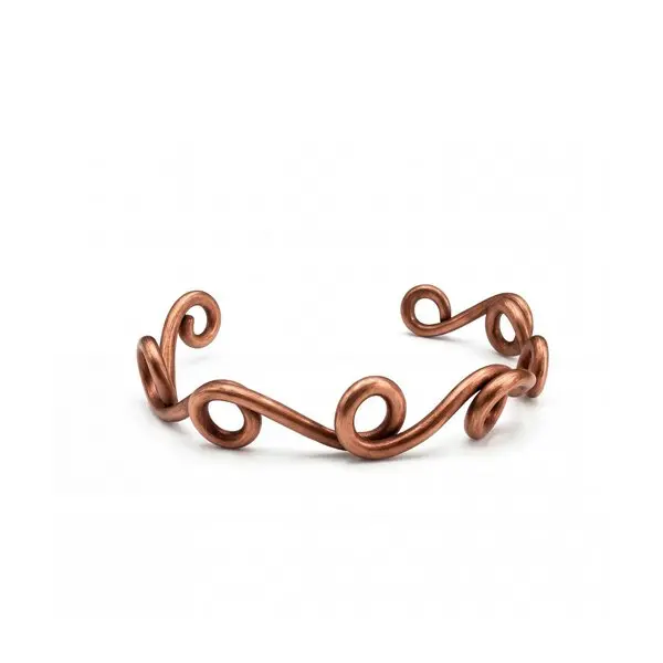 ANATOLIACRAFT Twisted Copper Sculptural Cuff Bracelet - Brown