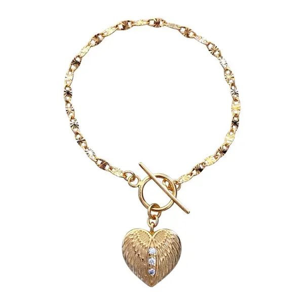 IN CAUDA VENENUM Milo Heart Pendant Bracelet - Gold