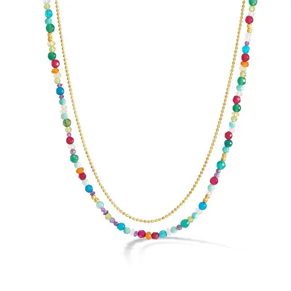 DOWER & HALL Tutti Frutti Orissa Gemstone Necklace - Yellow