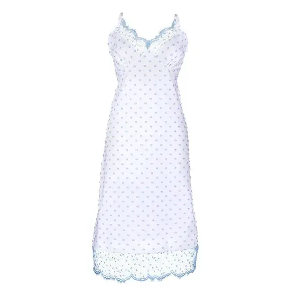 LISA THE LABEL Spot Tulle Côte D’azur Slip Dress - Blue