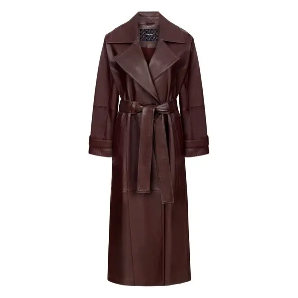 SAINT ONES Arden Leather Trench Coat