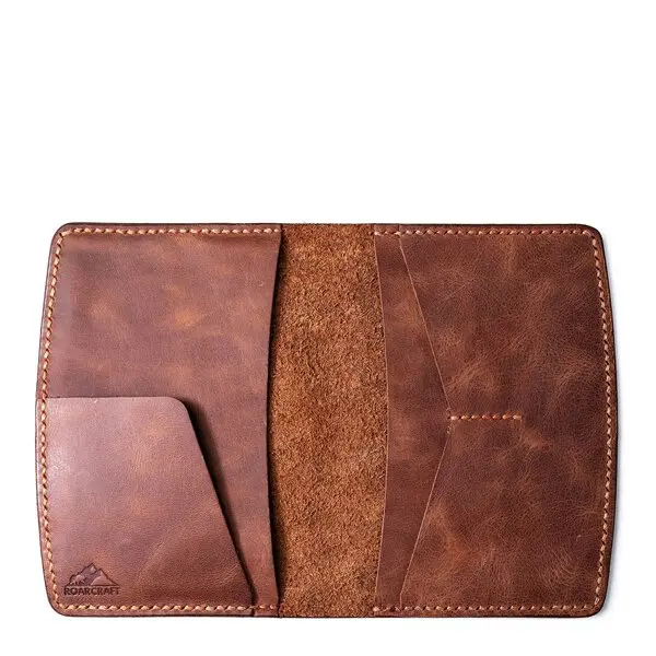 ROARCRAFT Leather Passport Wallet Nemrut Tobacco - Brown