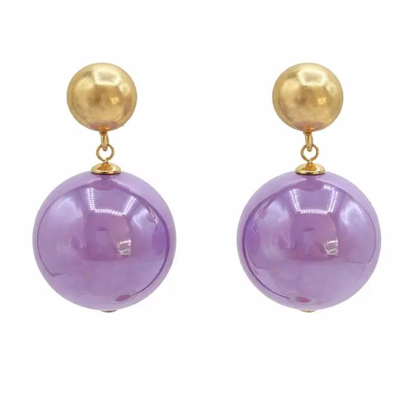 MICHAEL NASH JEWELRY Marylynn Ball Drop Earrings - Purple