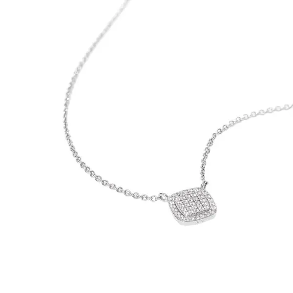 DIAMONBLISS Square Simulated Diamond Necklace - White