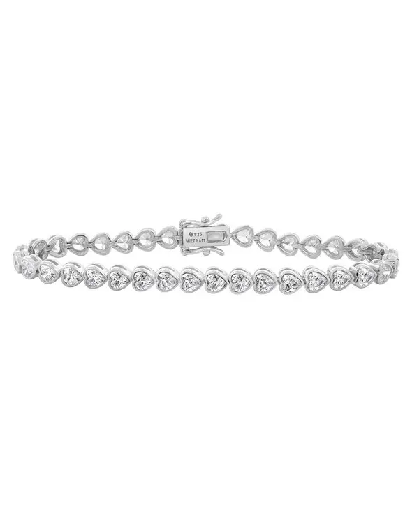 DIAMONBLISS Marilyn Monroe Heart Bezel Tennis Bracelet - White
