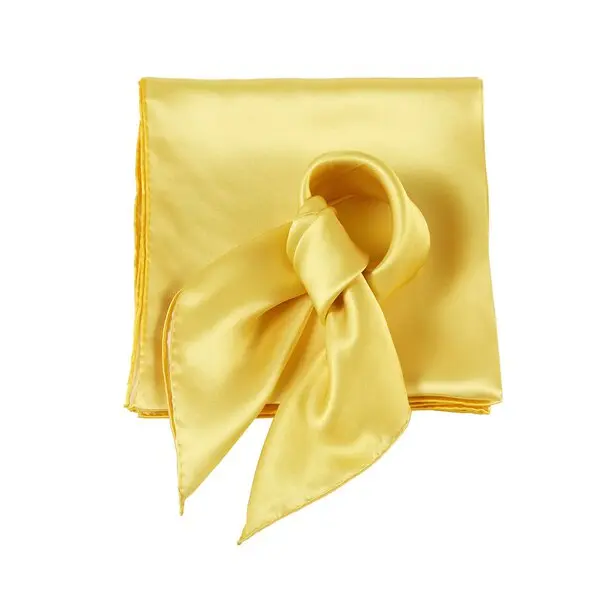 SOFT STROKES SILK Pure Silk Scarf Daffodil Solid Colour Collection Lemon Small - Yellow