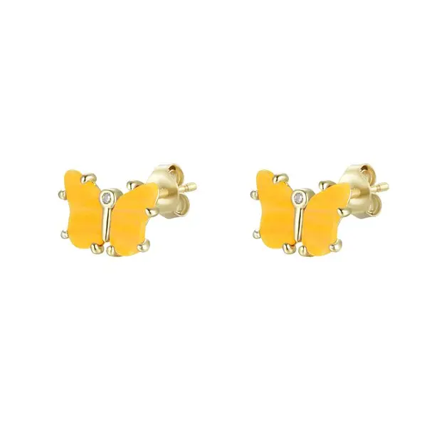 KAMARIA Butterfly Stud Earrings - Orange