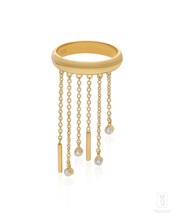 THE JEWELZ Fringe Ring - Silver/yellow