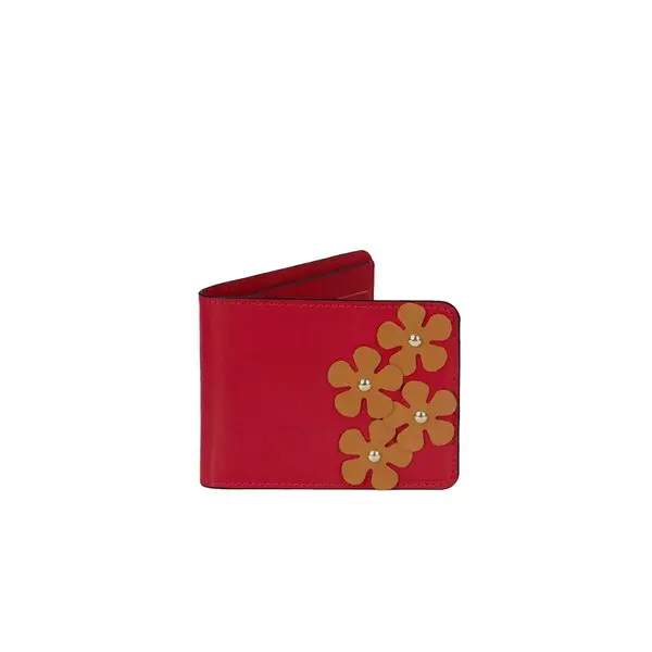 F3ROG BY RANA Red / Brown Tobacco Brown & Red Flower Wallet - Red/brown