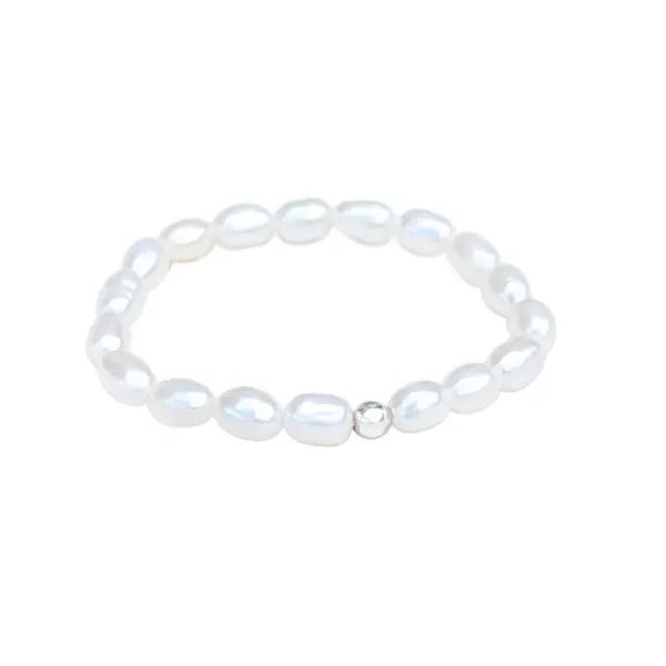 KIRI & BELLE Single Bead Pearl Ring - Silver