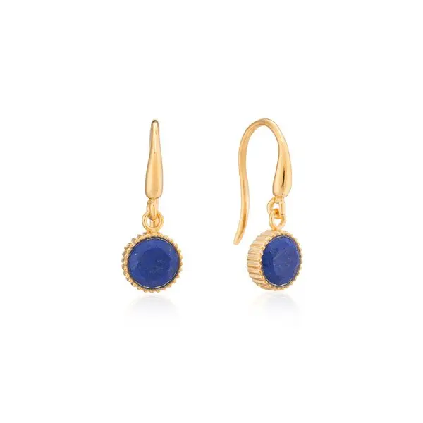 AUREE JEWELLERY Gold Vermeil Lapis Lazuli Hook Earrings - Gold/blue