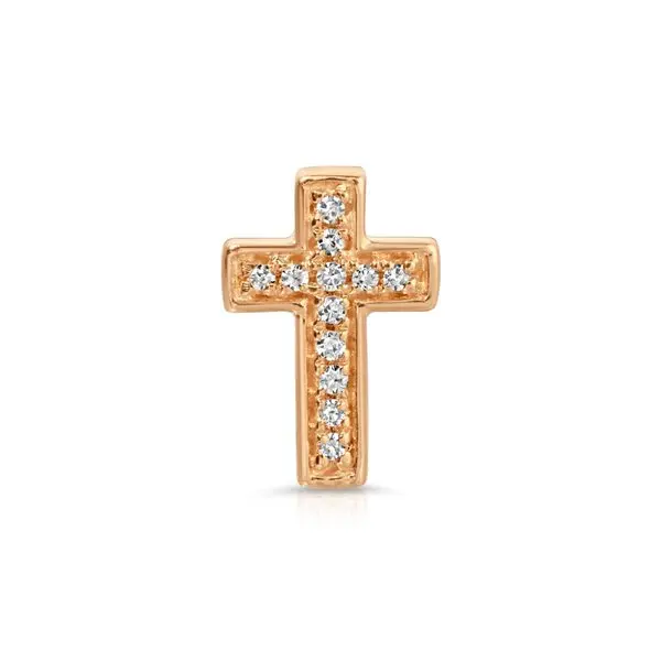 Maya Brenner Designs Diamond Pavé Cross Stud Earring - Rose Gold