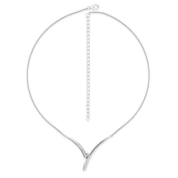 LUCY QUARTERMAINE Wishbone Diamond Drop Necklace - Silver