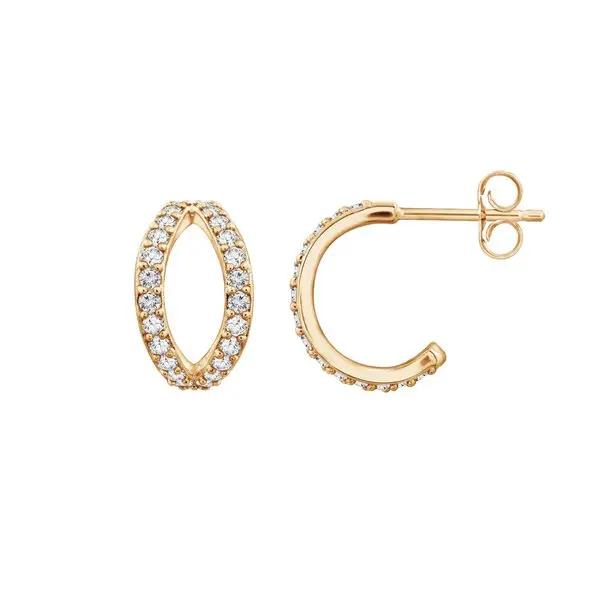 DIAMONBLISS Pave Duo Hoop Earrings - Gold