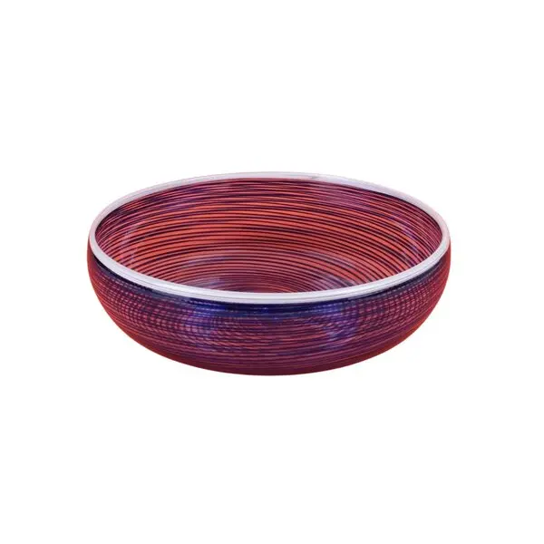 MARLETH Blue / White Ciotola Blu Hand-blown Spiral Glass Bowl