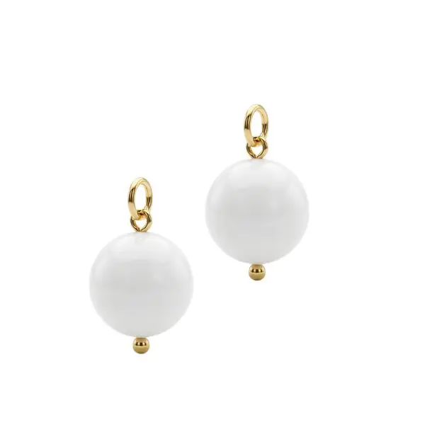 JAREDJAMIN Smooth Stone Earring Charms - White