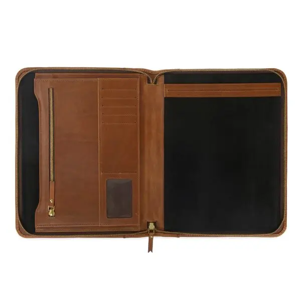 VIDA VIDA Luxe Tan Leather Document Holder - Brown