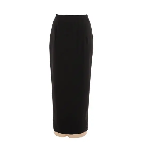 SAZHA Maxi Pencil Skirt With Raw Hem