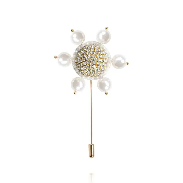 SAULE LABEL Jolie Lapel Pin - Gold/white