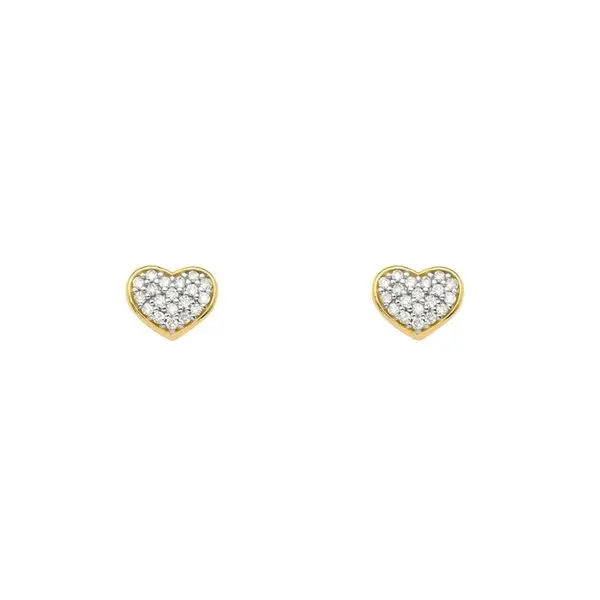 SOLIO JEWELLERY Heart Pavé Topaz 18k Gold Stud Earrings - Gold/yellow