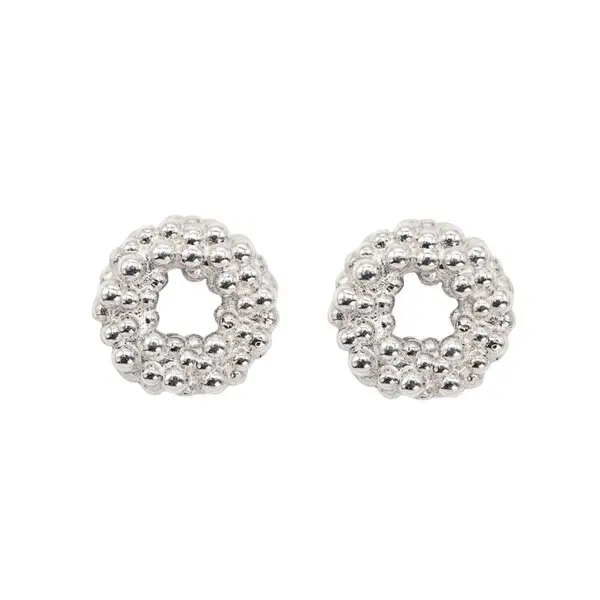DAINTY LONDON Mini Barnacle Hoop Earrings - Silver